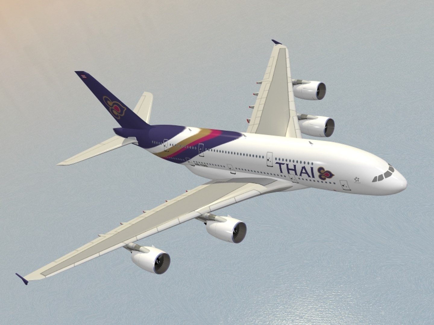 Airbus A380-800 Thai Airways 3d 3ds