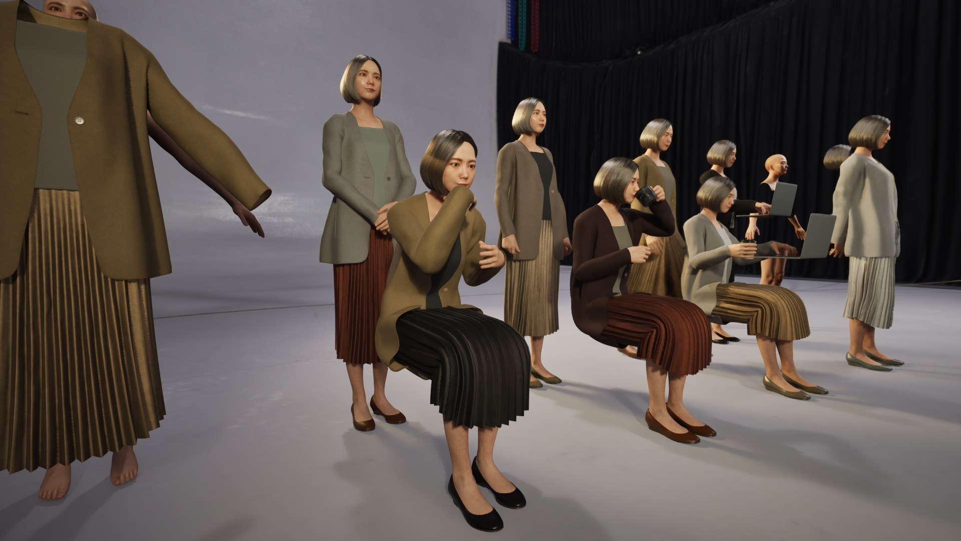 Rigged Modular Character - Asian Woman 3D Model - FM2 - Blender UE5 C4D ...