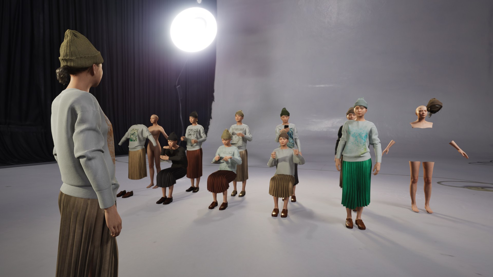 Rigged Modular Character - Asian Woman 3D Model - FM2 - Blender UE5 C4D ...