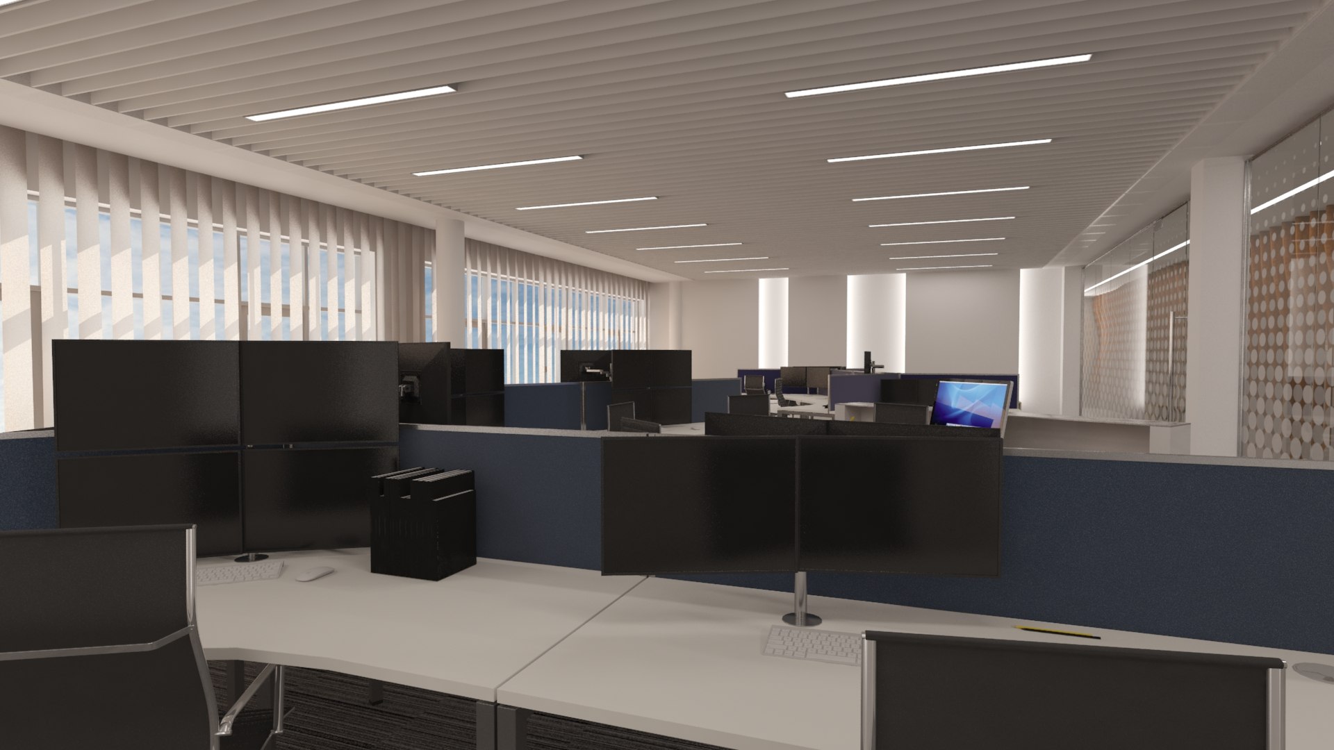 3D Open Space Office Interior - TurboSquid 1655945