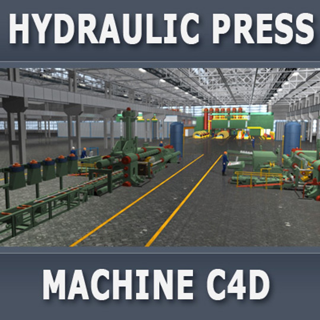 3d Animation Hydraulic Press Machine Model