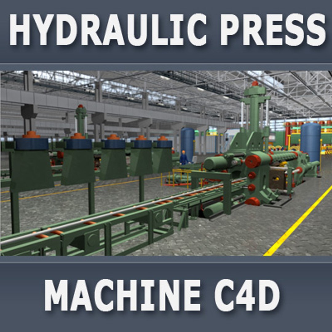 3d Animation Hydraulic Press Machine Model