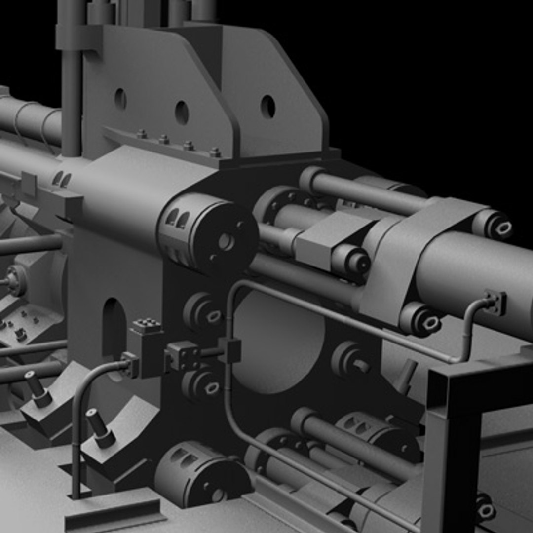 3d animation hydraulic press machine model