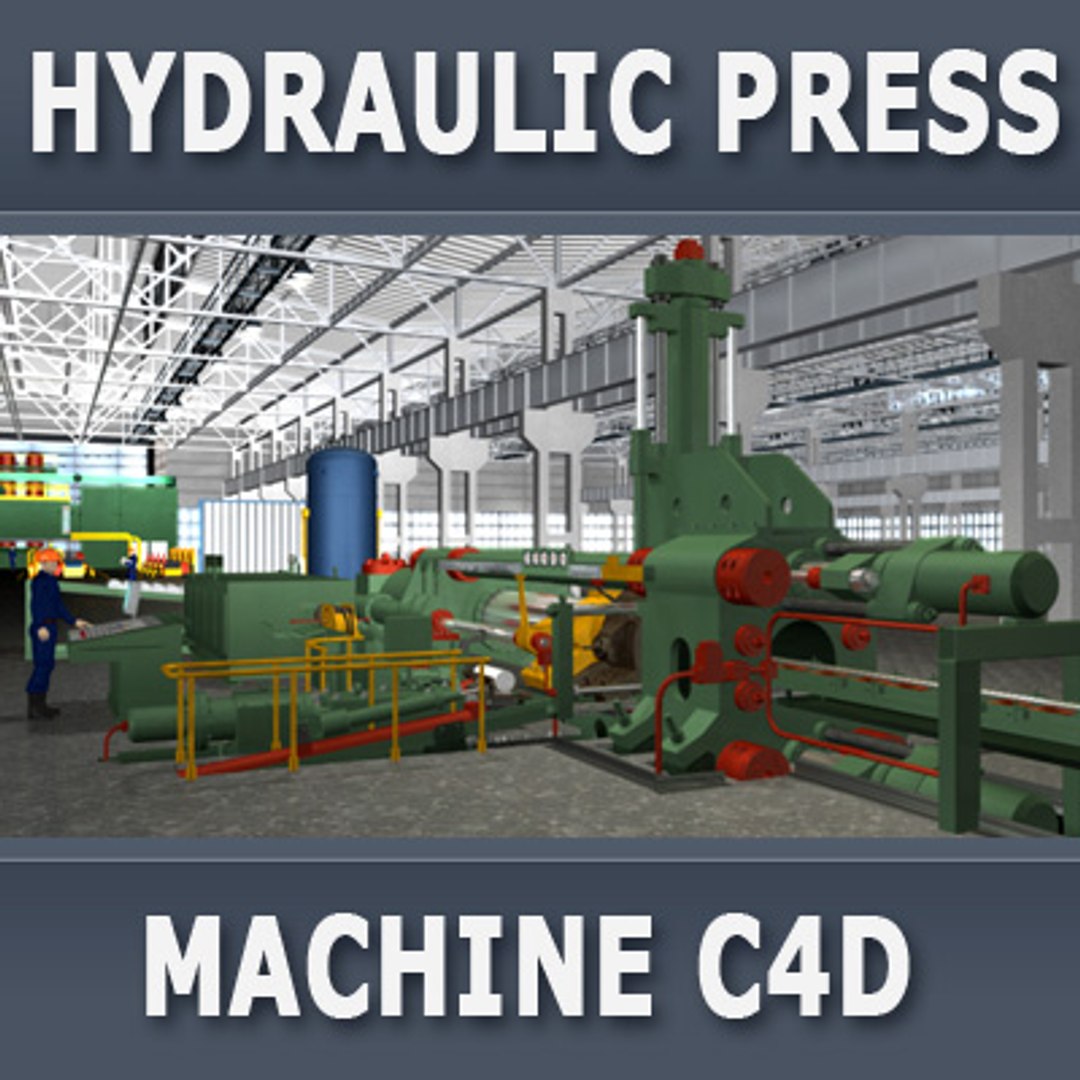 3d Animation Hydraulic Press Machine Model