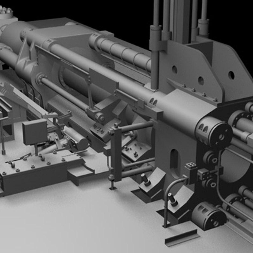 3d animation hydraulic press machine model