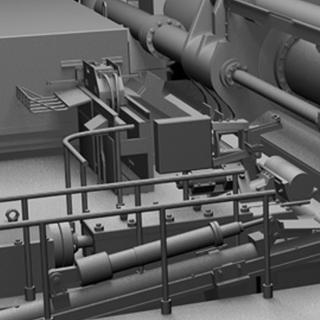 3d animation hydraulic press machine model