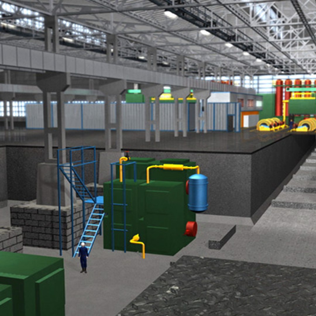 3d Animation Hydraulic Press Machine Model