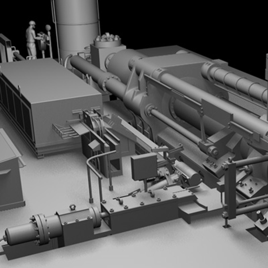 3d animation hydraulic press machine model