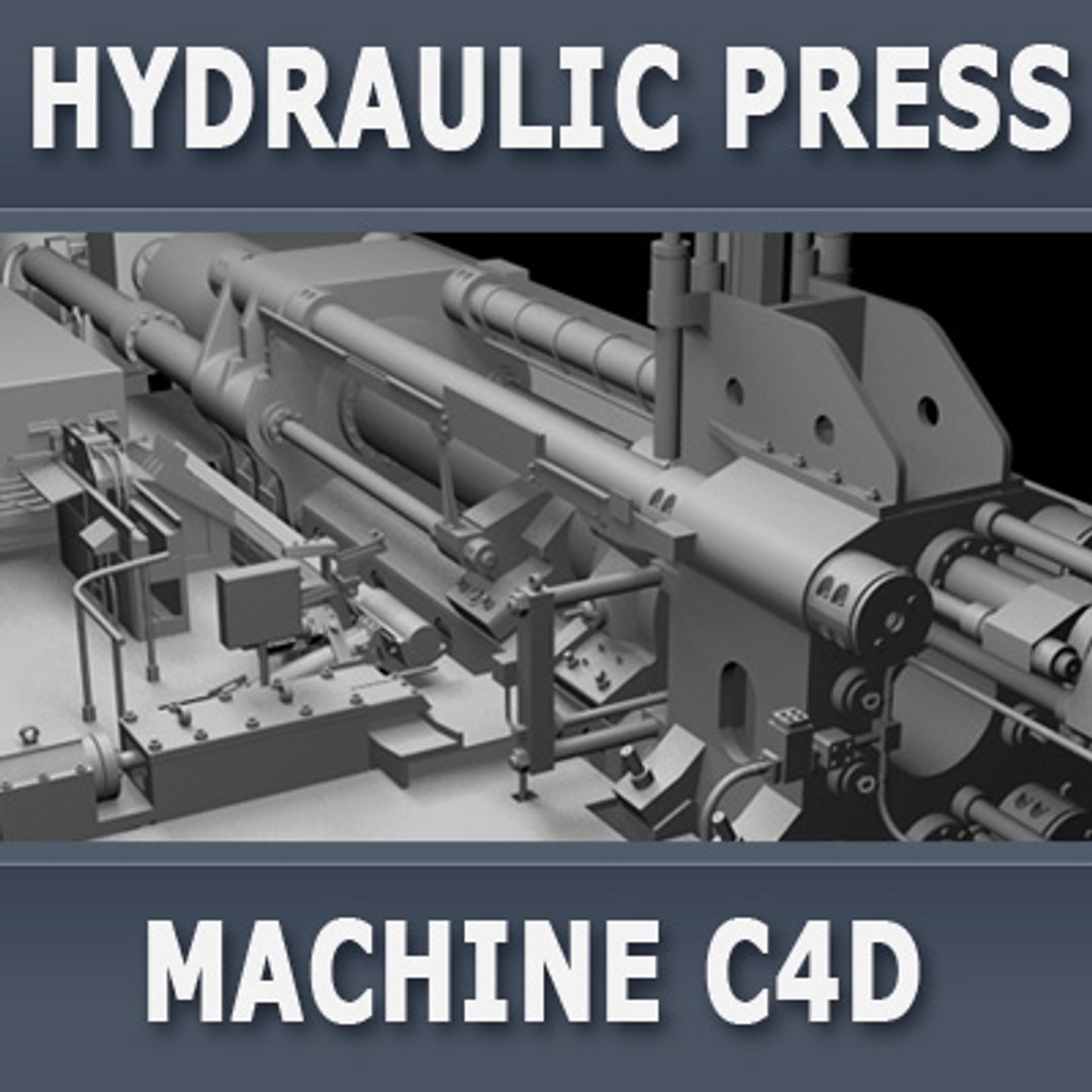 3d animation hydraulic press machine model