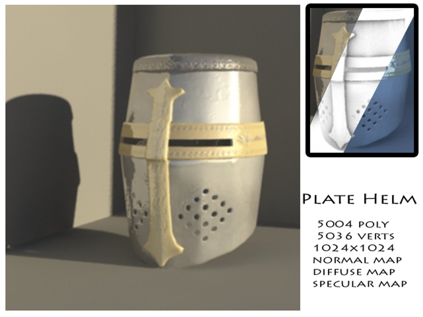 3d Model Medieval Plate Helm