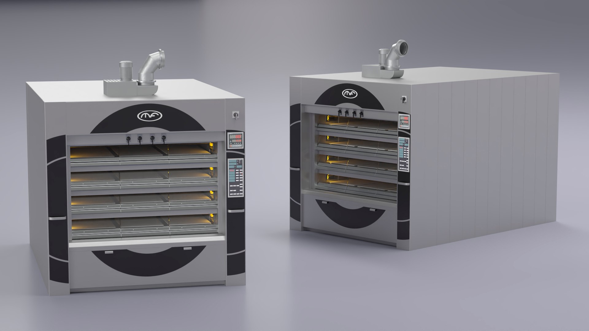 3D Model Steam Bakery Oven Mondial Forni Lights On - TurboSquid 2240511