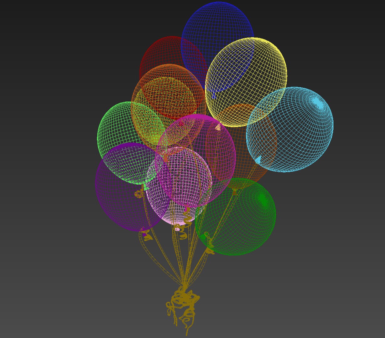 Happy Balloons Model - TurboSquid 1194903
