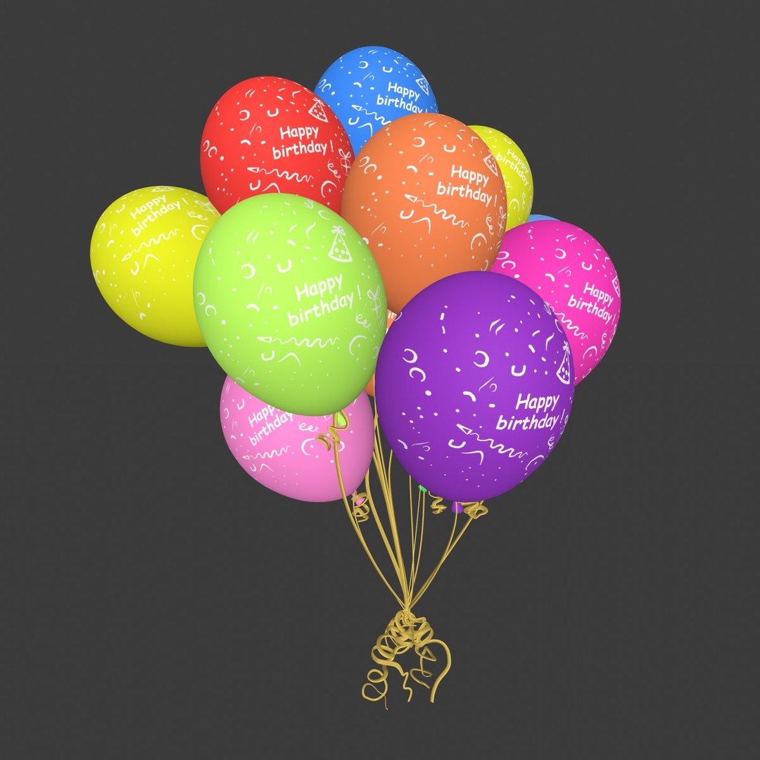 Happy Balloons Model - TurboSquid 1194903