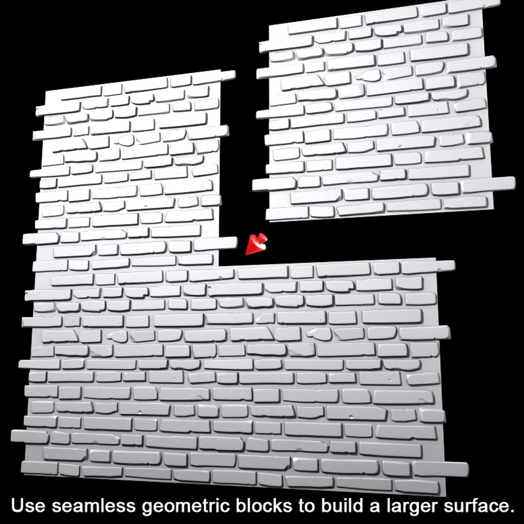 brick wall 12 3d model