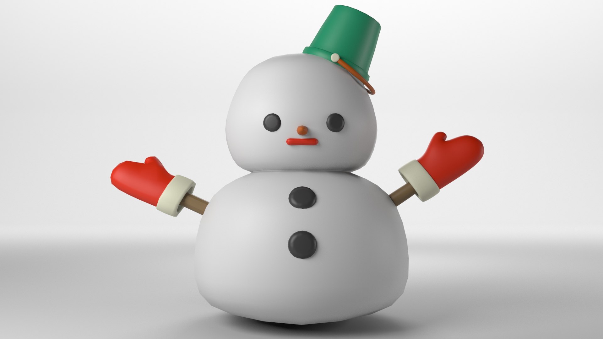 Low poly - Cute Snow Man 3D - TurboSquid 1993789