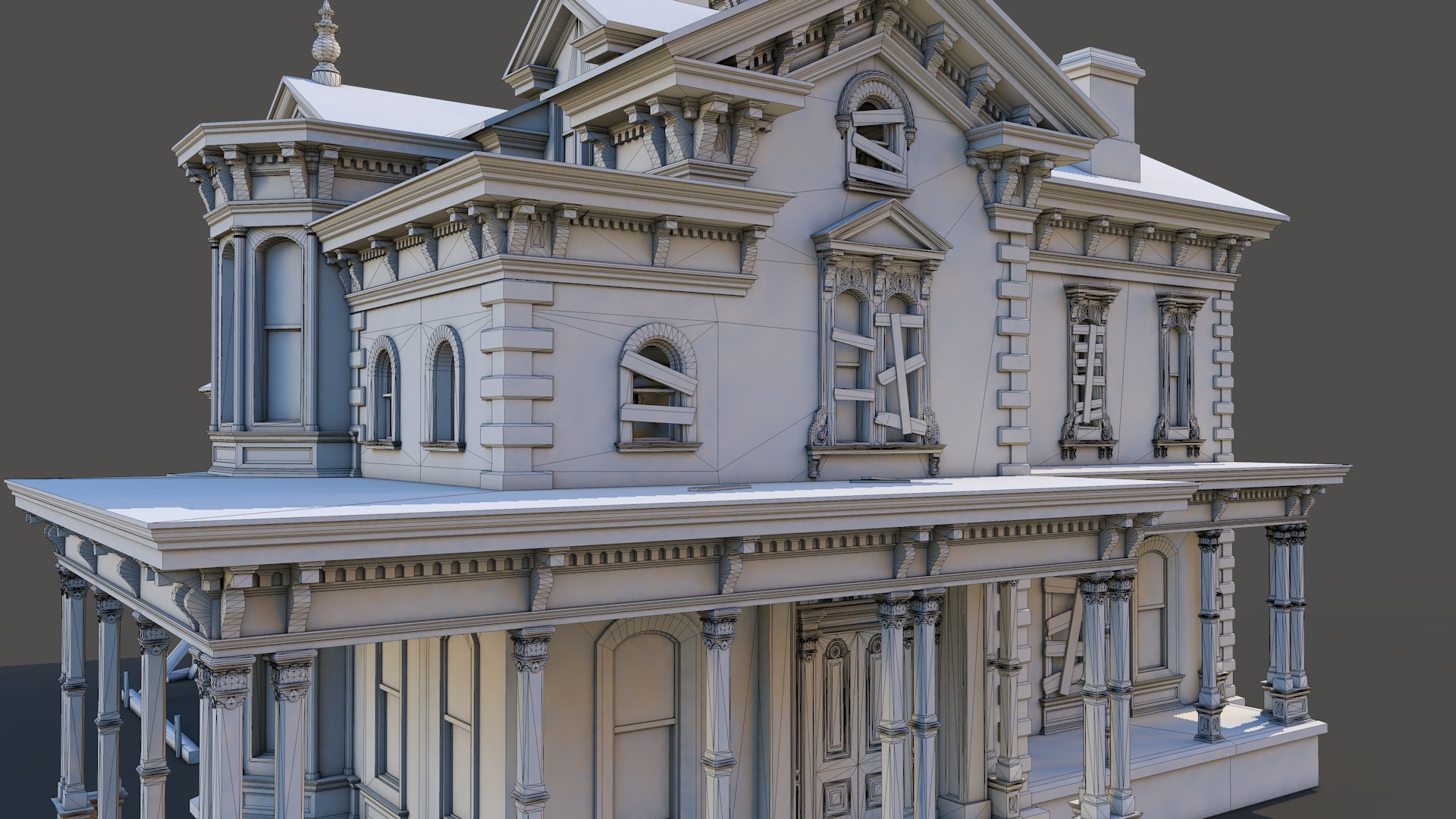 Old abandoned american house interior 3D model - TurboSquid 1444477