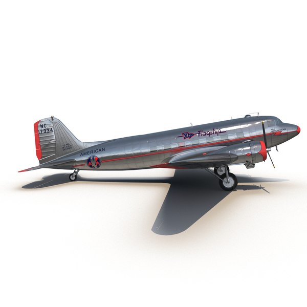 3d douglas dc 3 american airlines model