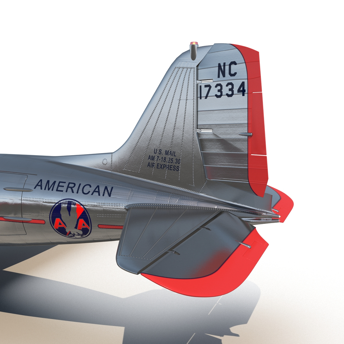 3d douglas dc 3 american airlines model
