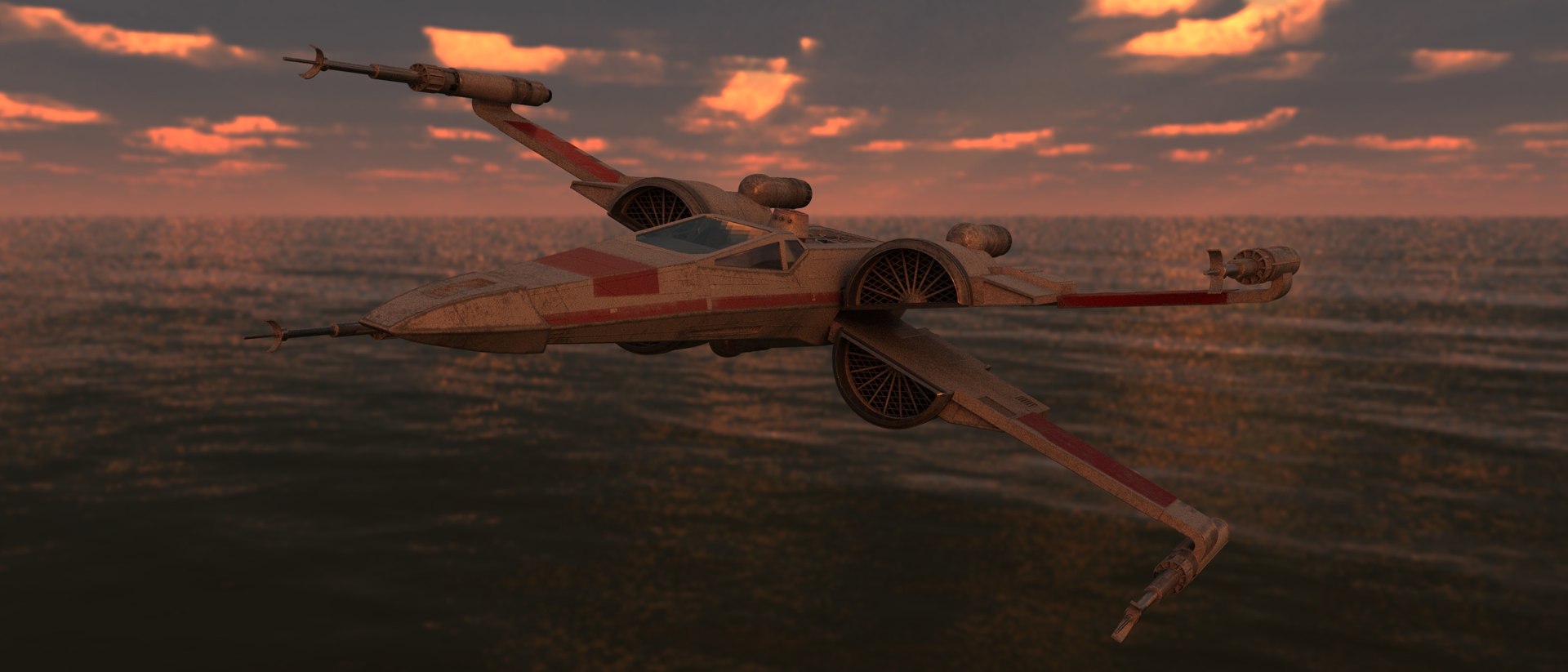 3D Star Wars Red T70 X Wing Starfighter And R5 Unit Rigged Model - TurboSquid 2349420