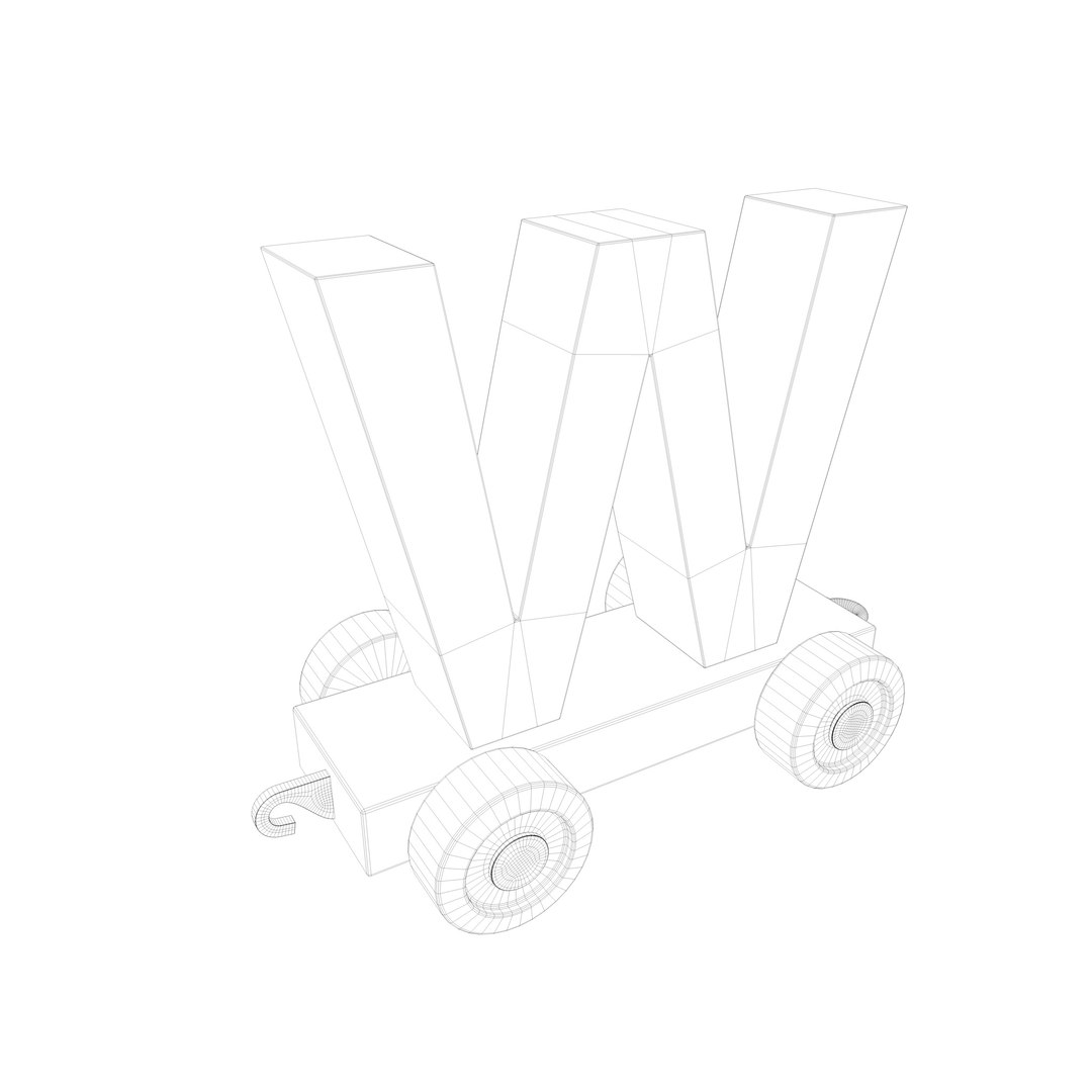 Letter W Car 3D Model - TurboSquid 1560192