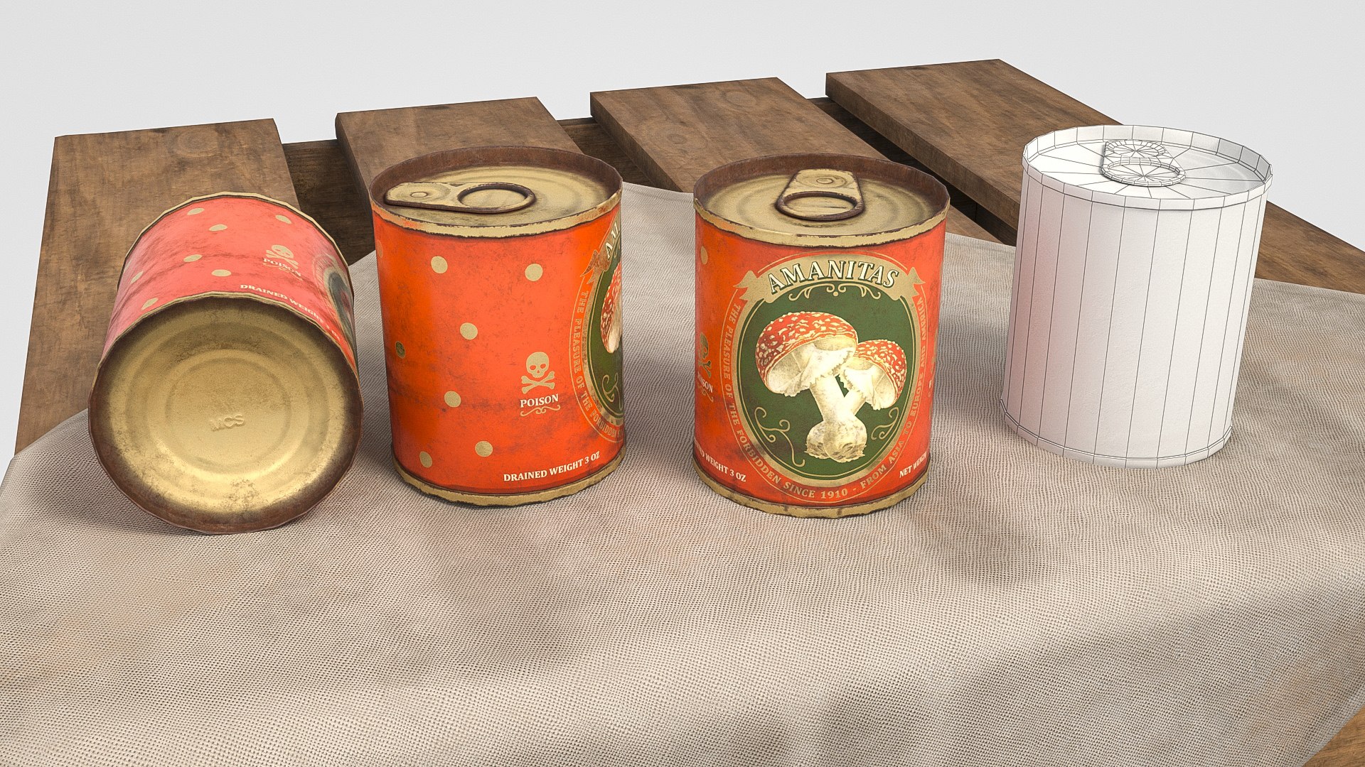 3D Low Poly Vintage Cans Model - TurboSquid 1991731