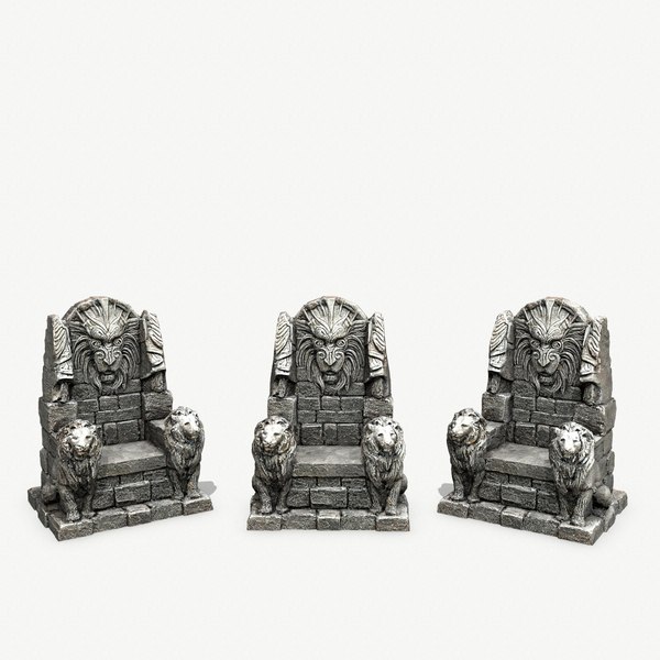 3D модель Львиный Каменный Трон - TurboSquid 2264346