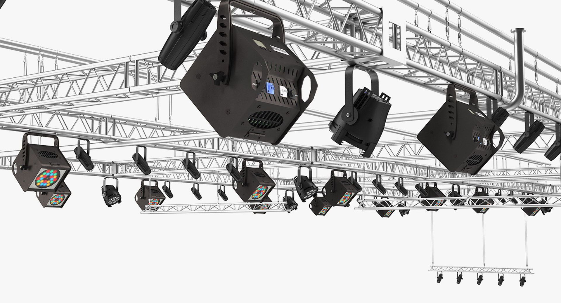 Roof mounted stage lights 3D - TurboSquid 1417914