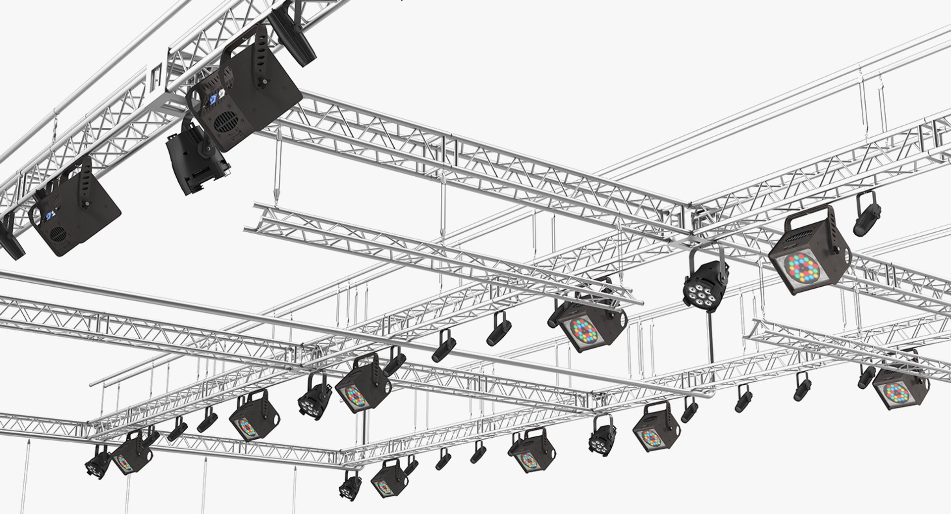 Roof mounted stage lights 3D - TurboSquid 1417914