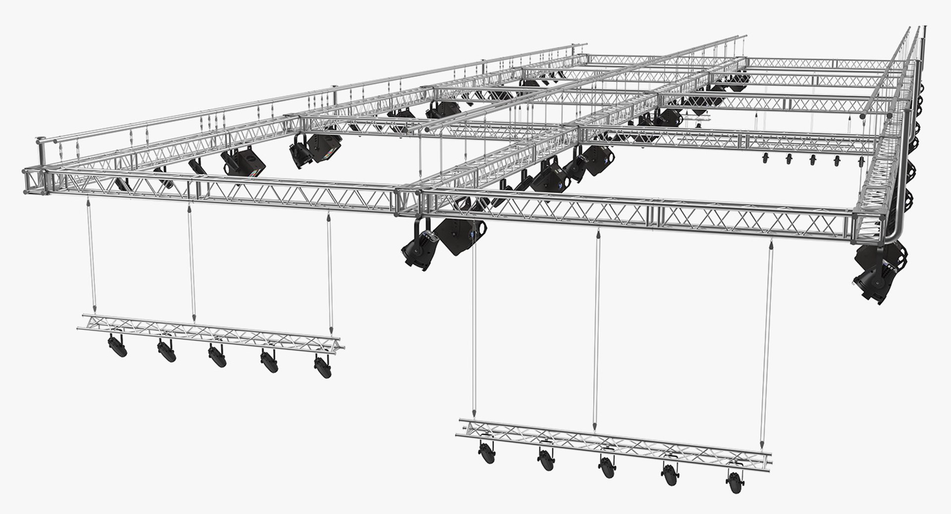 Roof mounted stage lights 3D - TurboSquid 1417914