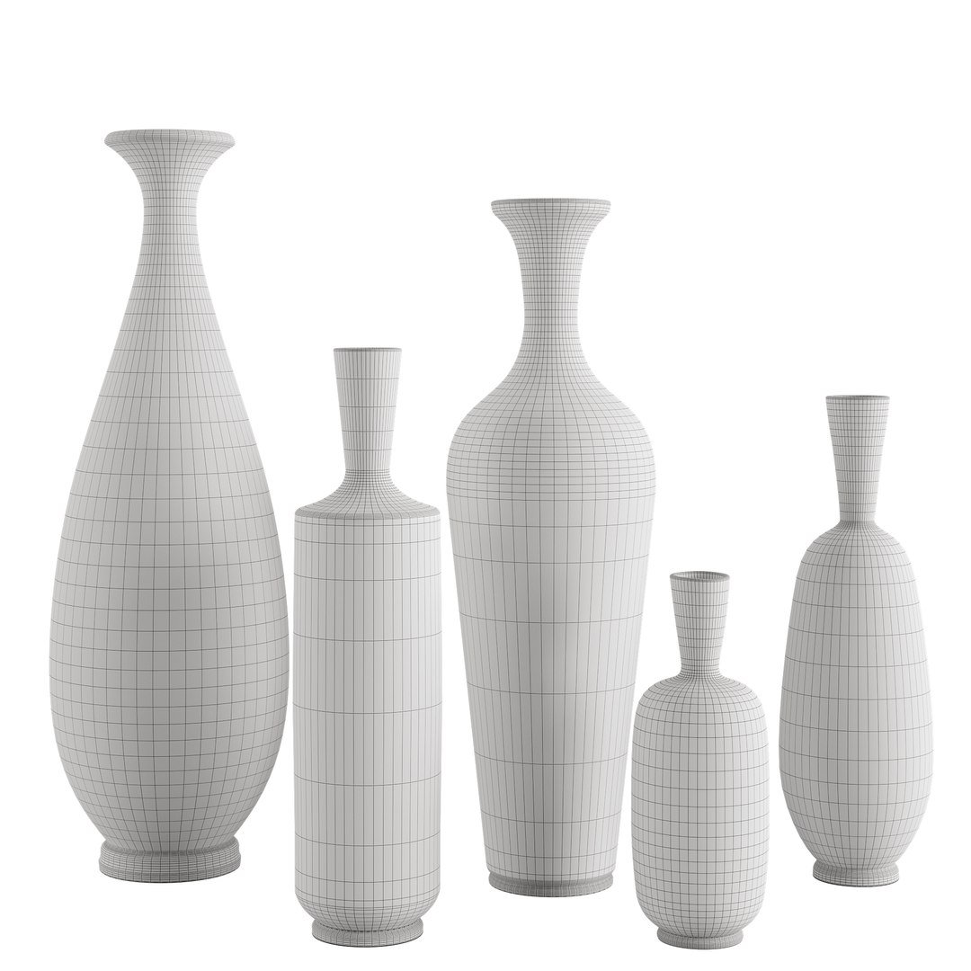 3D Berndt Friberg Set of five vases -1950 - TurboSquid 2147187