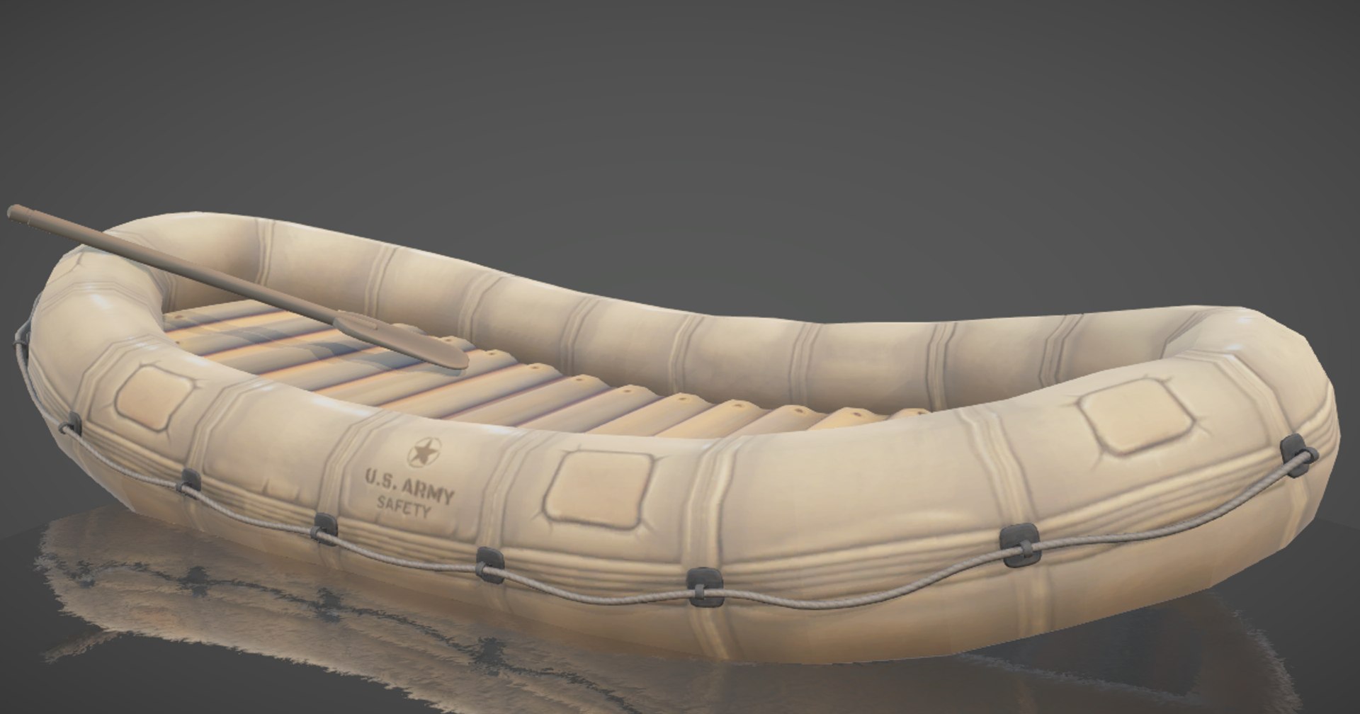 3D Ww2 Lifeboat Hand-painted Model - TurboSquid 1547755