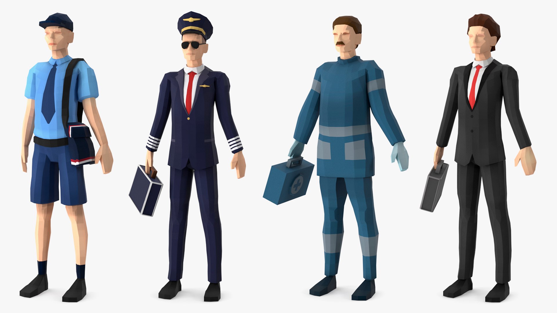 Low Poly Characters Collection 2 3D - TurboSquid 2298929