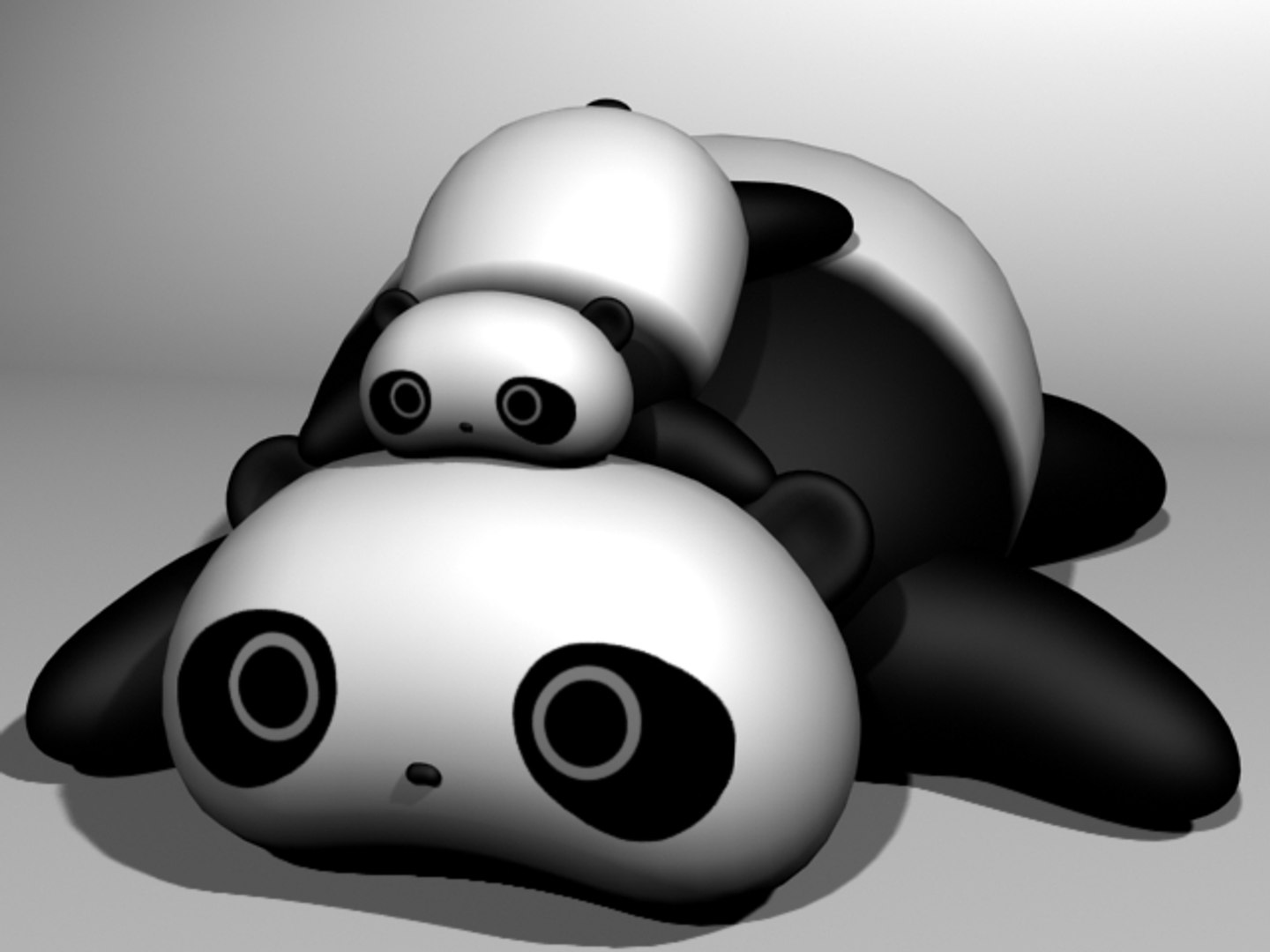 3d sleepy pandas model