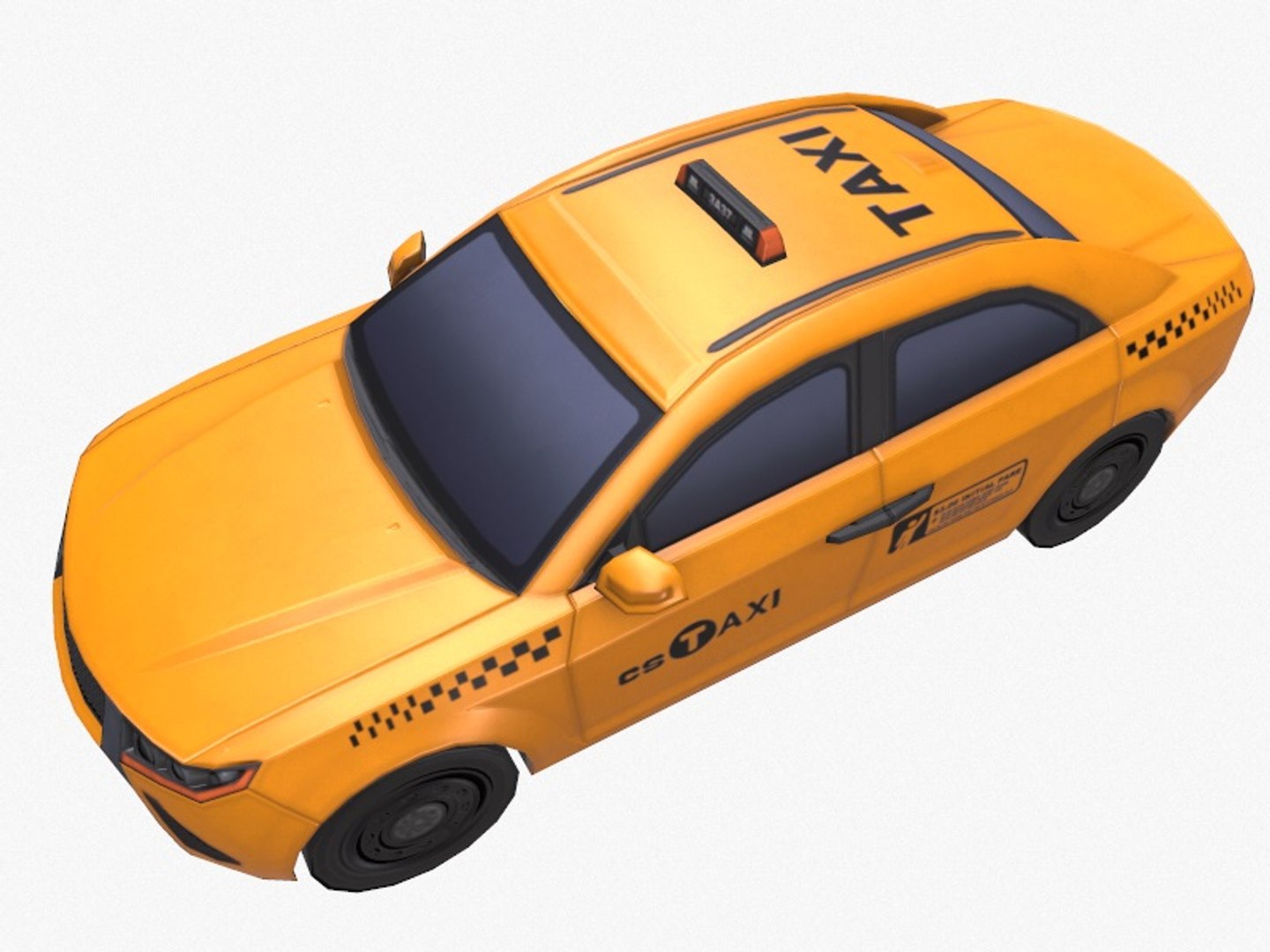3D model taxi car sedan yellow cab - TurboSquid 1368951