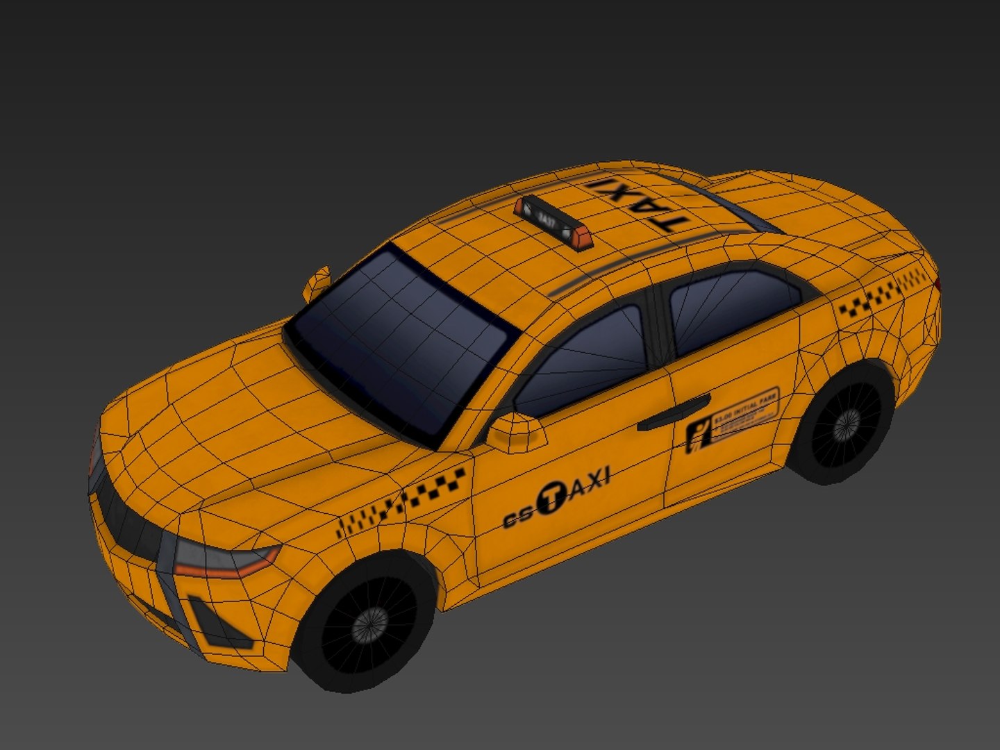 3D model taxi car sedan yellow cab - TurboSquid 1368951