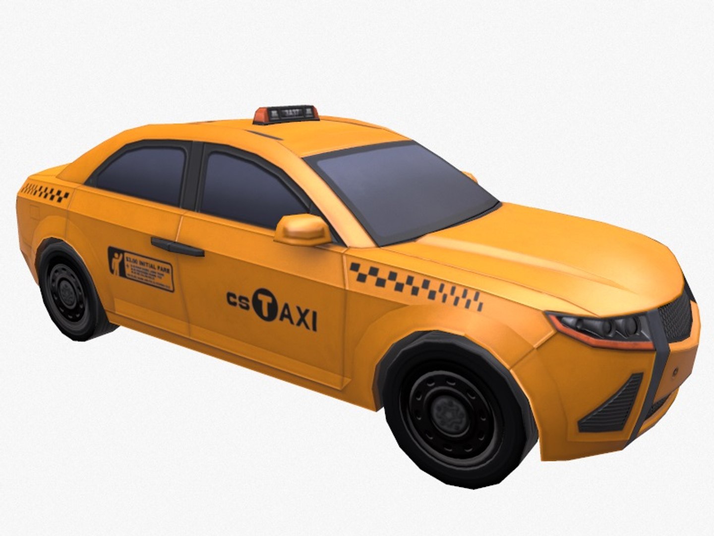 3D model taxi car sedan yellow cab - TurboSquid 1368951