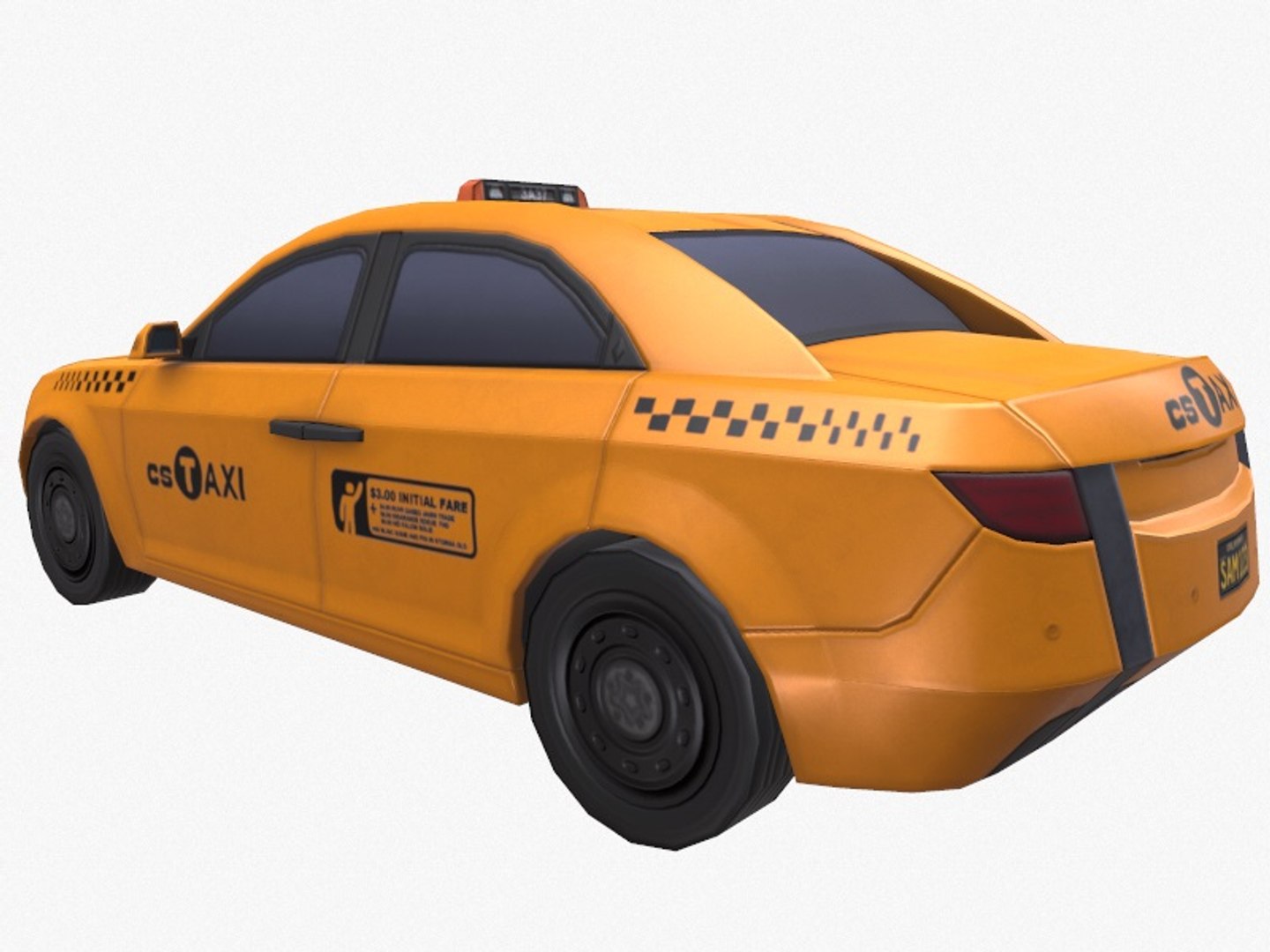 3D model taxi car sedan yellow cab - TurboSquid 1368951