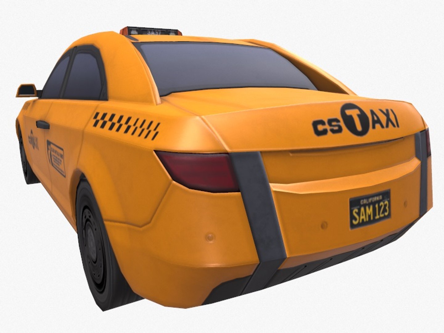 3D model taxi car sedan yellow cab - TurboSquid 1368951