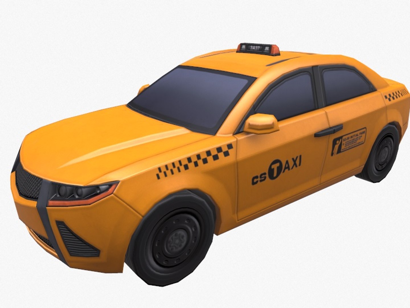 3D model taxi car sedan yellow cab - TurboSquid 1368951
