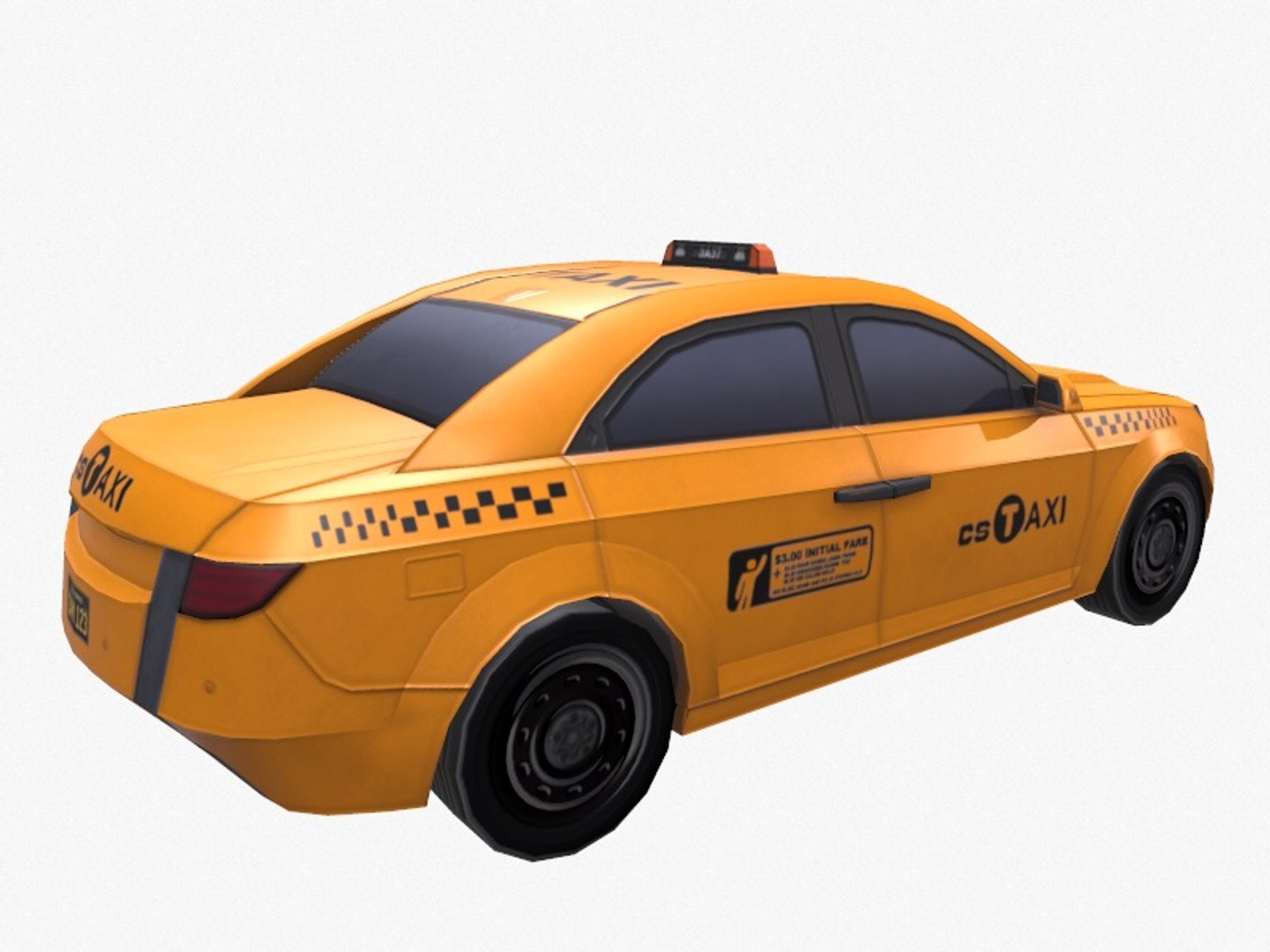 3D model taxi car sedan yellow cab - TurboSquid 1368951