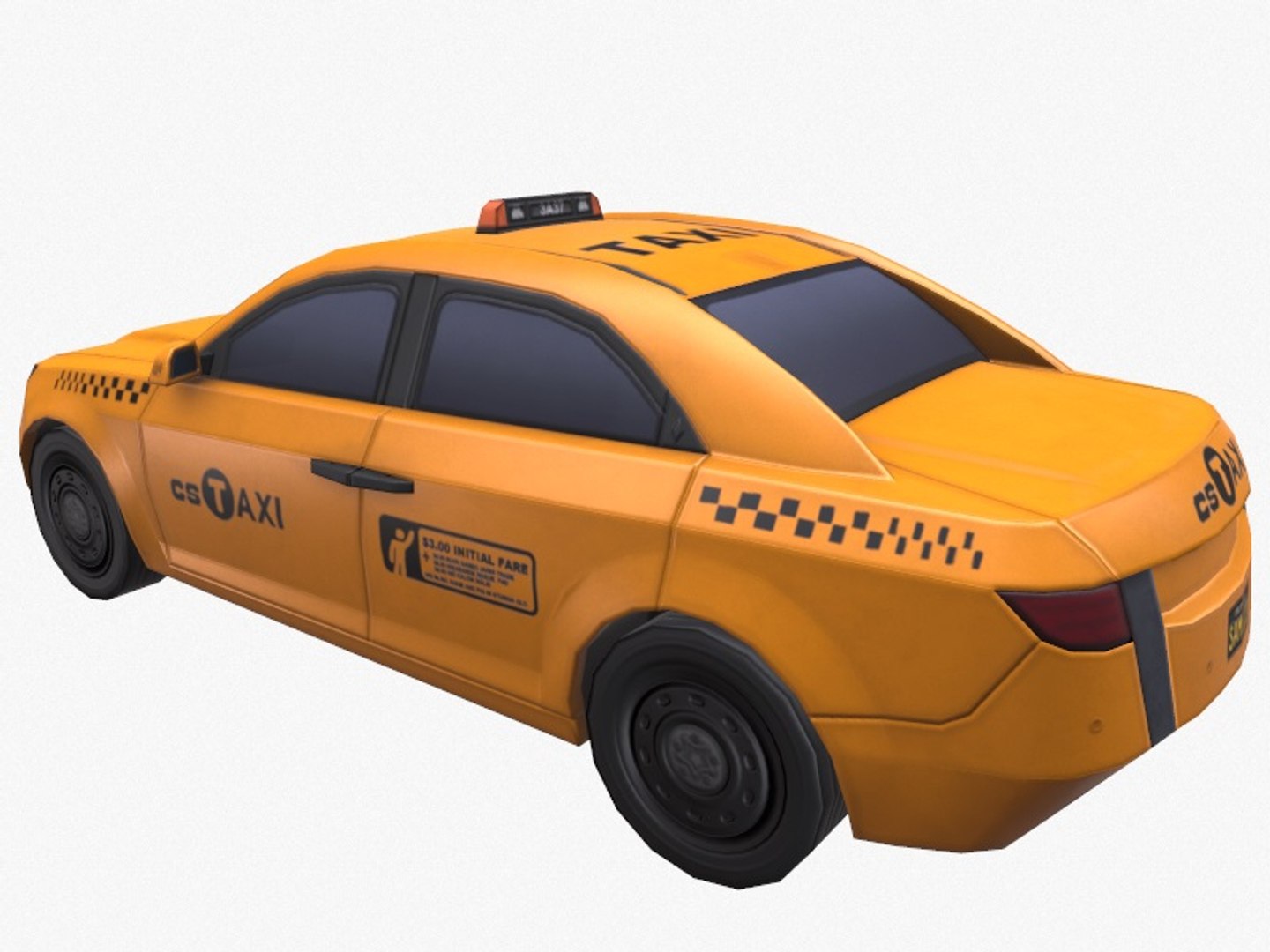 3D model taxi car sedan yellow cab - TurboSquid 1368951