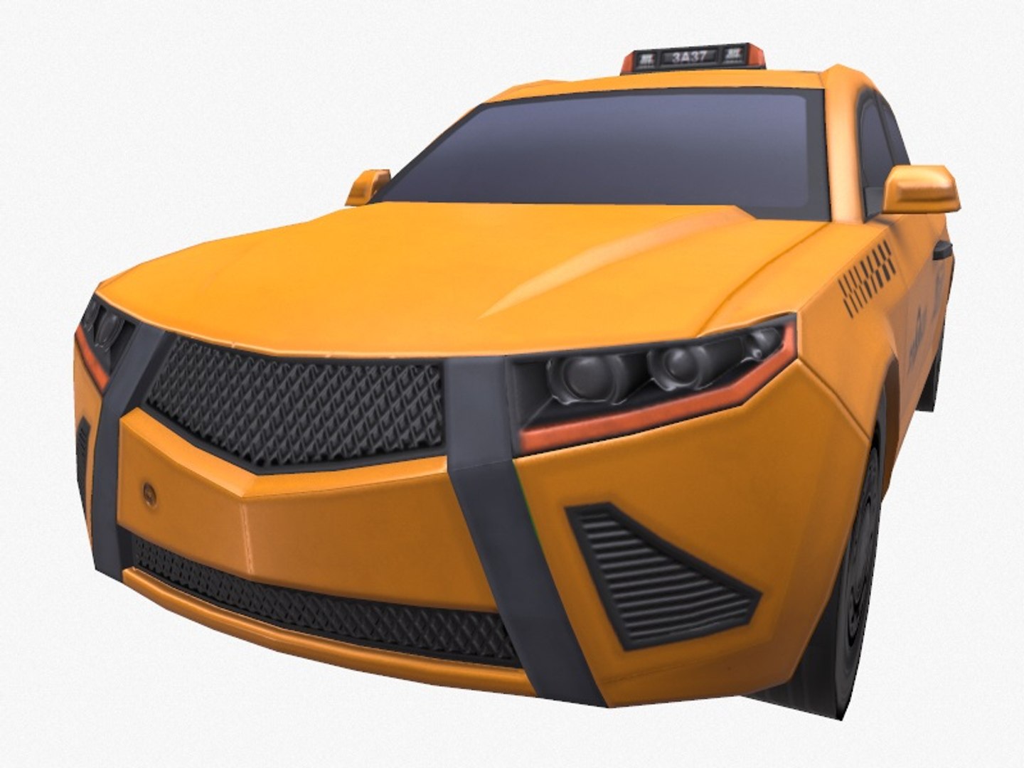 3D model taxi car sedan yellow cab - TurboSquid 1368951