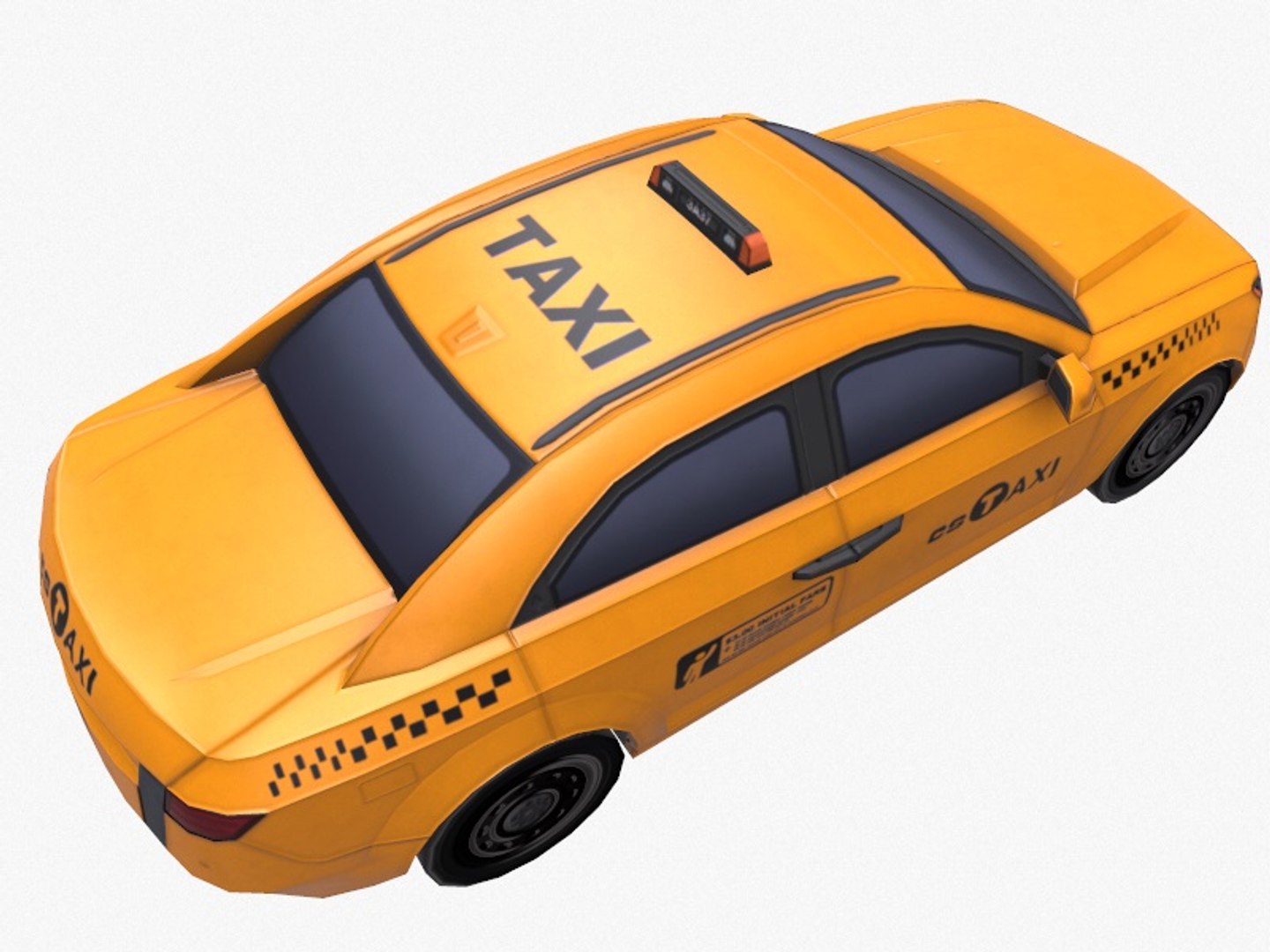 3D model taxi car sedan yellow cab - TurboSquid 1368951