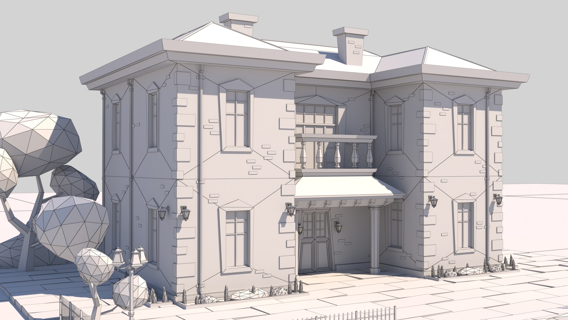 3D Stylized European Street House Building 01 model - TurboSquid 2108025