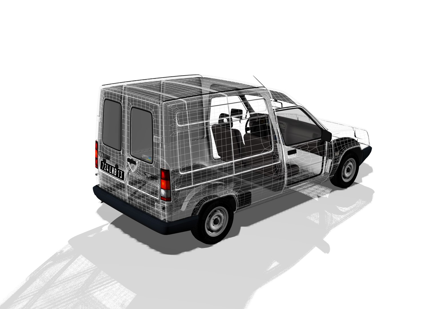 Renault Express 1985 La Poste 3D Model - TurboSquid 2146003