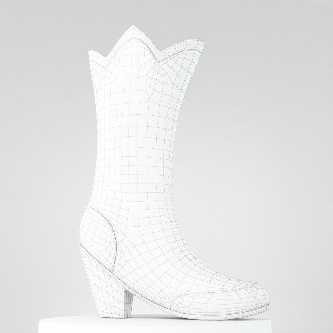 3d Model Female Leather Boots