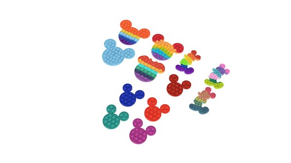 3D Mickey Mouse Pop It Fidget Toys Set - TurboSquid 1804848