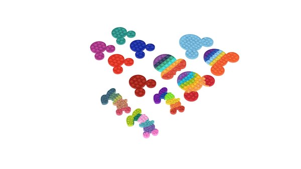 3D Mickey Mouse Pop It Fidget Toys Set - TurboSquid 1804848