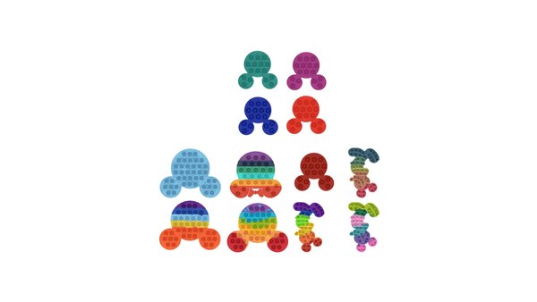 3D Mickey Mouse Pop It Fidget Toys Set - TurboSquid 1804848