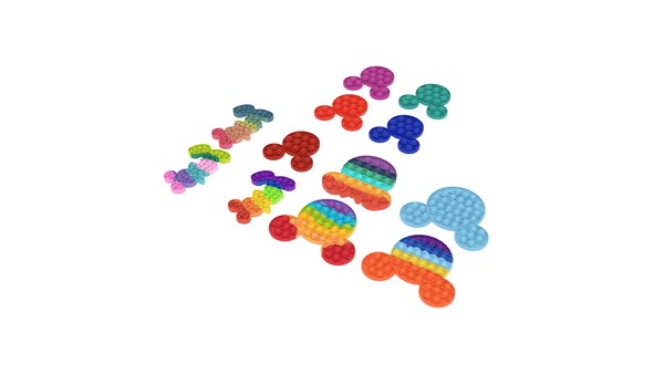 3D Mickey Mouse Pop It Fidget Toys Set - TurboSquid 1804848